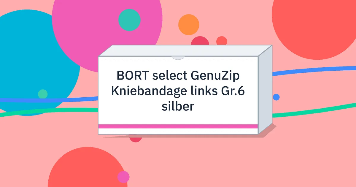 Symbolbild: Packung mit der Aufschrift BORT select GenuZip Kniebandage links Gr.6 silber (PZN 16844154) – Verfügbarkeit und Bezug in Apotheken in Frankfurt am Main