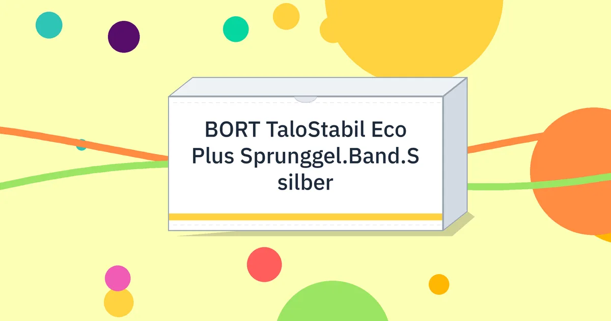 Symbolbild: Packung mit der Aufschrift BORT TaloStabil Eco Plus Sprunggel.Band.S silber (PZN 19111015) – Verfügbarkeit und Bezug in Apotheken in Frankfurt am Main