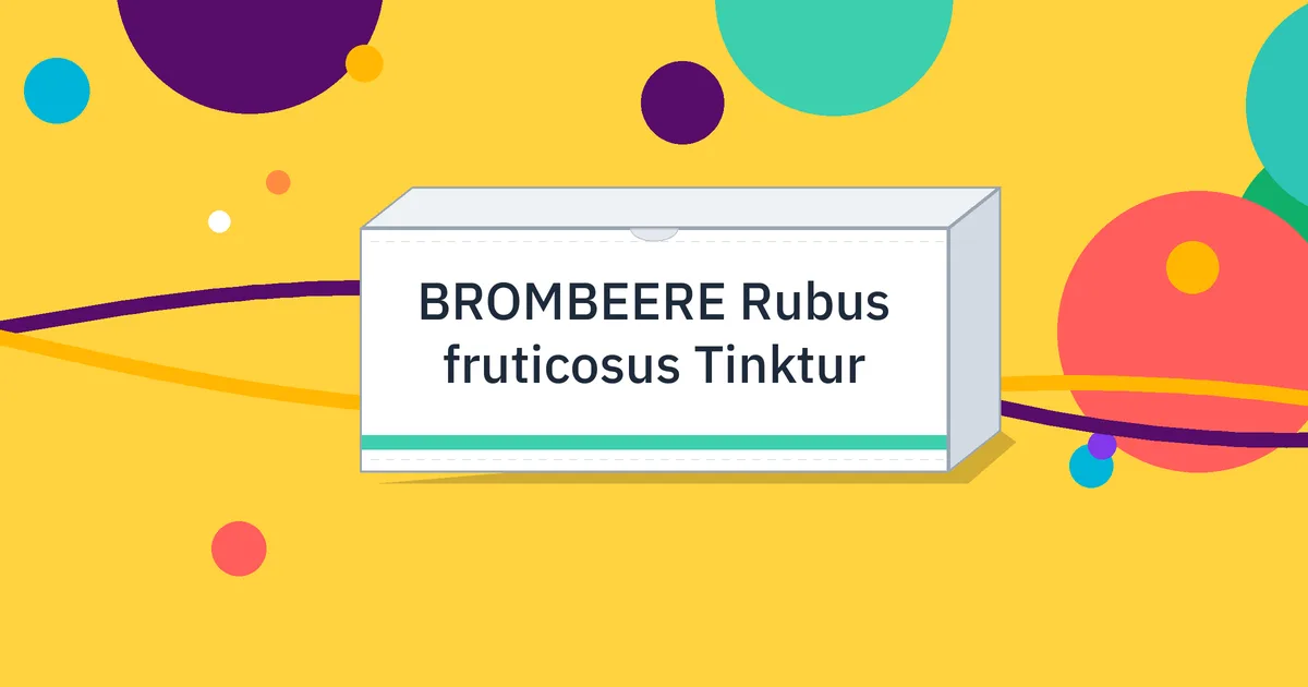 Symbolbild: Packung mit der Aufschrift BROMBEERE Rubus fruticosus Tinktur (PZN 18217668) – Verfügbarkeit und Bezug in Apotheken in Frankfurt am Main