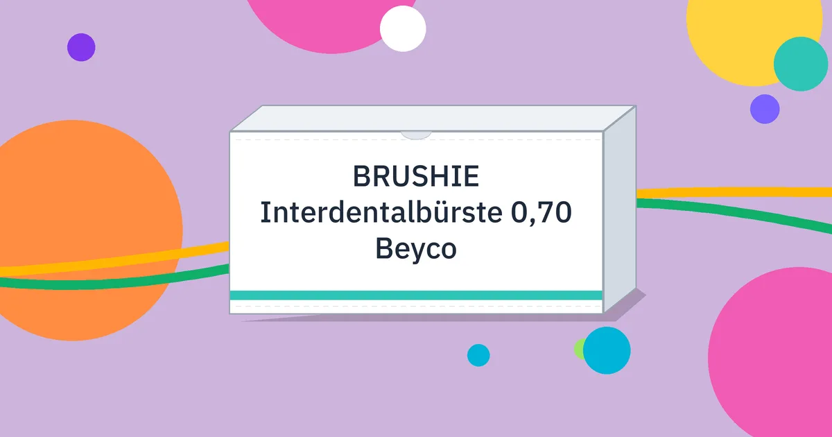 Symbolbild: Packung mit der Aufschrift BRUSHIE Interdentalbürste 0,70 Beyco (PZN 09043910) – Verfügbarkeit und Bezug in Apotheken in Frankfurt am Main