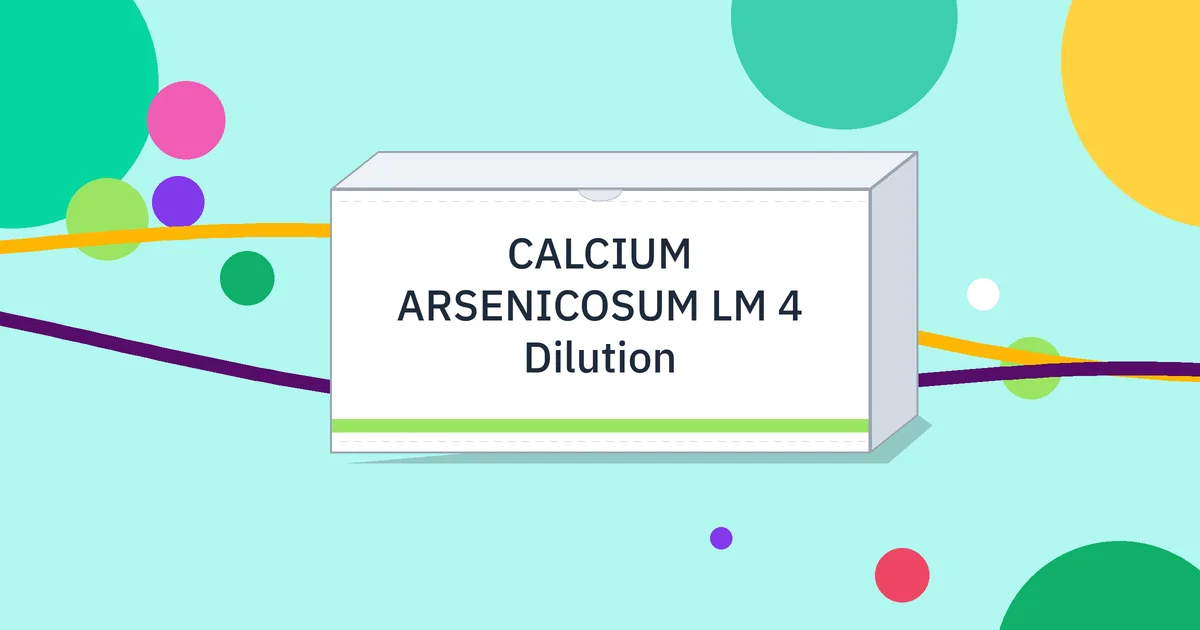 Symbolbild: Packung mit der Aufschrift CALCIUM ARSENICOSUM LM 4 Dilution (PZN 12799936) – Verfügbarkeit und Bezug in Apotheken in Frankfurt am Main