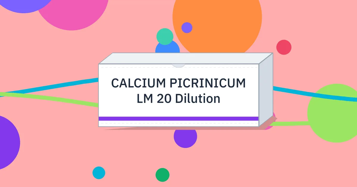 Symbolbild: Packung mit der Aufschrift CALCIUM PICRINICUM LM 20 Dilution (PZN 13410774) – Verfügbarkeit und Bezug in Apotheken in Frankfurt am Main