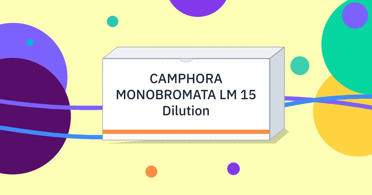 Symbolbild: Packung mit der Aufschrift CAMPHORA MONOBROMATA LM 15 Dilution (PZN 13412075) – Verfügbarkeit und Bezug in Apotheken in Frankfurt am Main