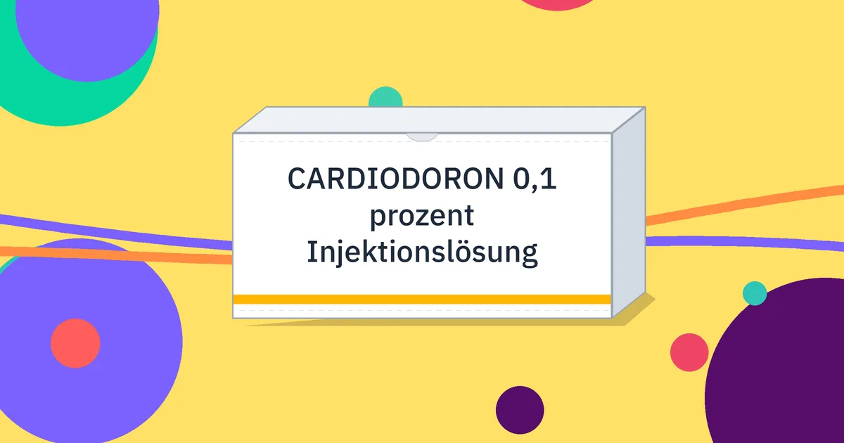 Symbolbild: Packung mit der Aufschrift CARDIODORON 0,1 prozent Injektionslösung (PZN 01620325) – Verfügbarkeit und Bezug in Apotheken in Frankfurt am Main
