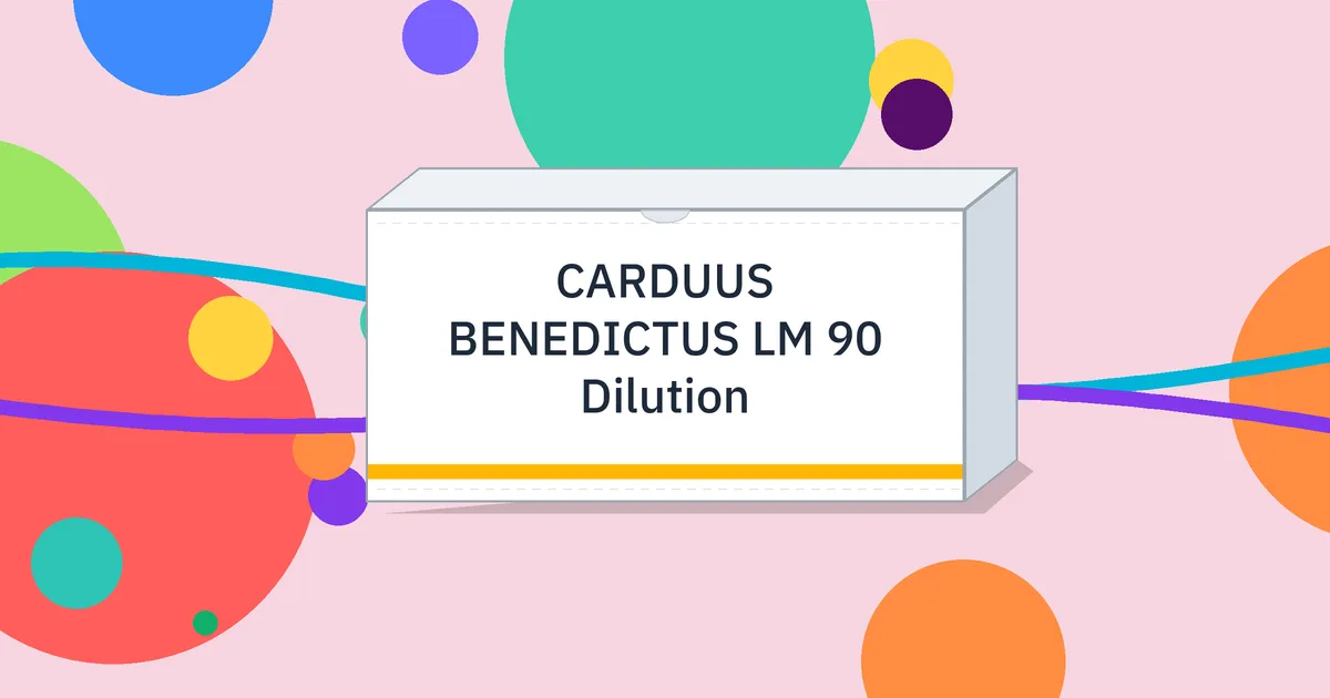 Symbolbild: Packung mit der Aufschrift CARDUUS BENEDICTUS LM 90 Dilution (PZN 13430363) – Verfügbarkeit und Bezug in Apotheken in Frankfurt am Main