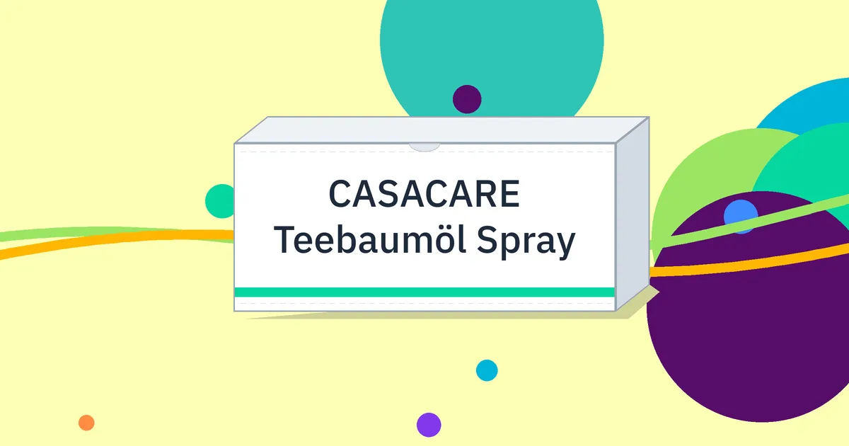 Symbolbild: Packung mit der Aufschrift CASACARE Teebaumöl Spray (PZN 14145541) – Verfügbarkeit und Bezug in Apotheken in Frankfurt am Main