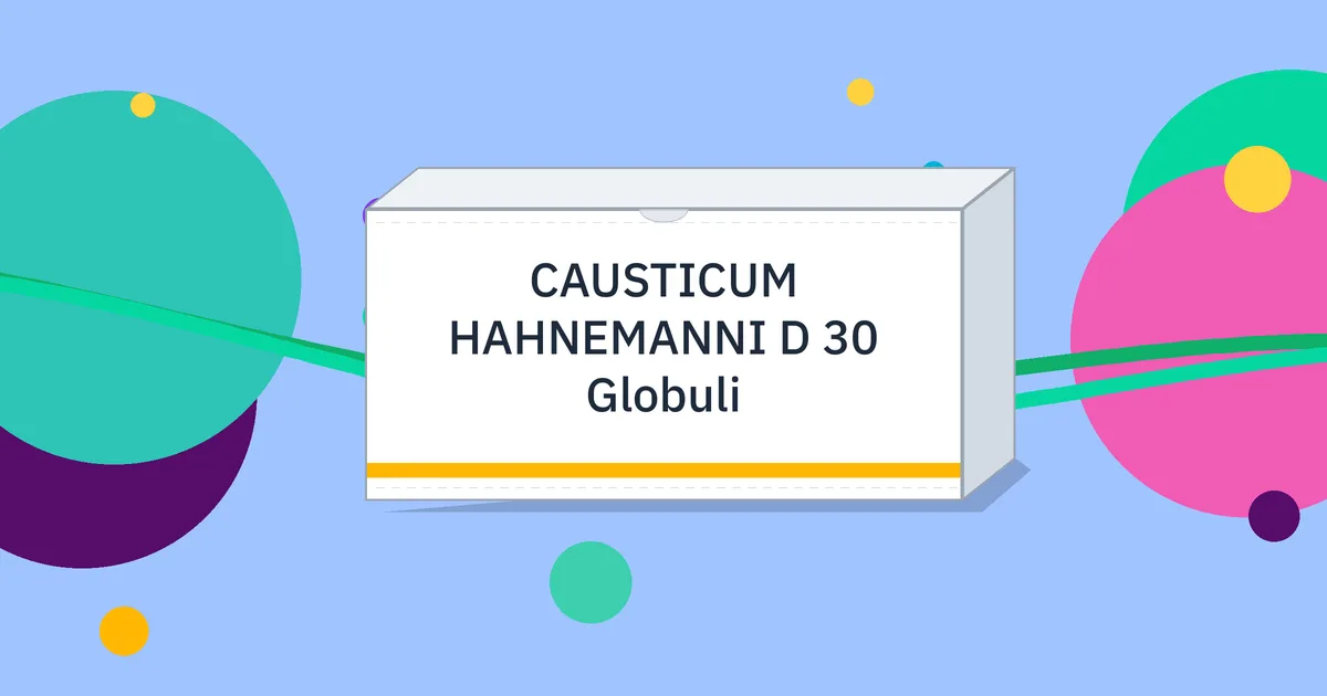 Symbolbild: Packung mit der Aufschrift CAUSTICUM HAHNEMANNI D 30 Globuli (PZN 01764455) – Verfügbarkeit und Bezug in Apotheken in Frankfurt am Main