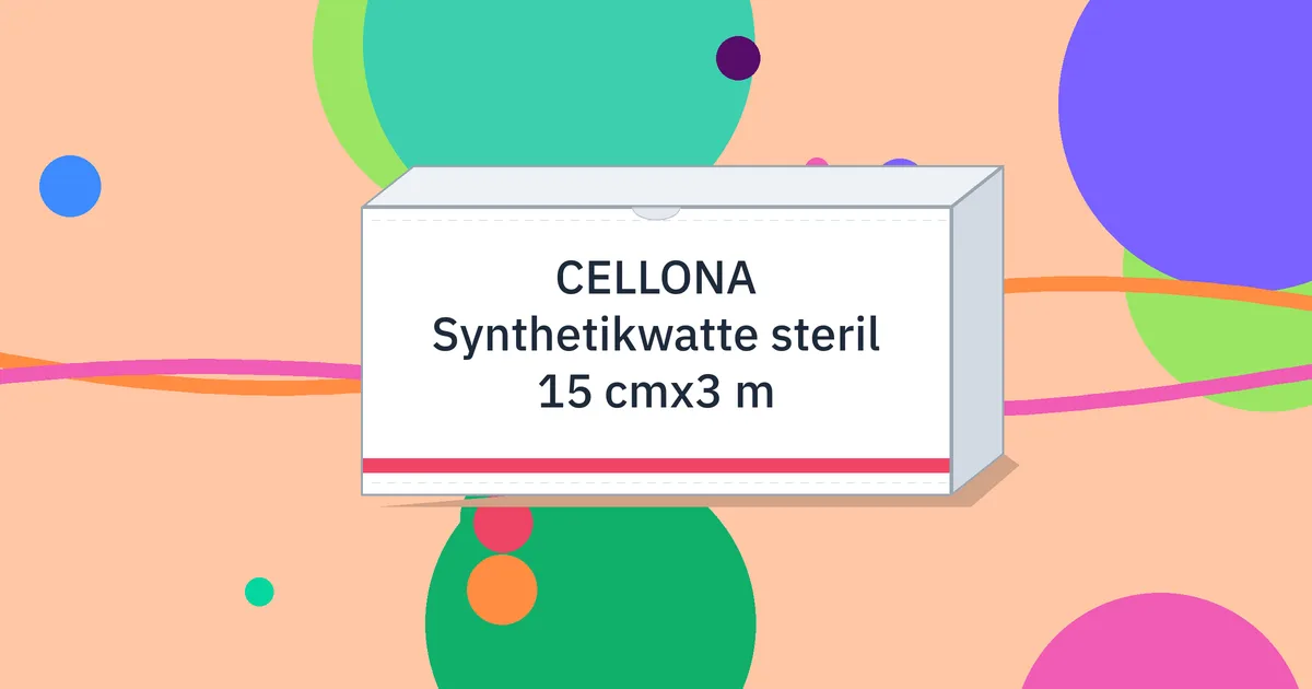 Symbolbild: Packung mit der Aufschrift CELLONA Synthetikwatte steril 15 cmx3 m (PZN 00020646) – Verfügbarkeit und Bezug in Apotheken in Frankfurt am Main