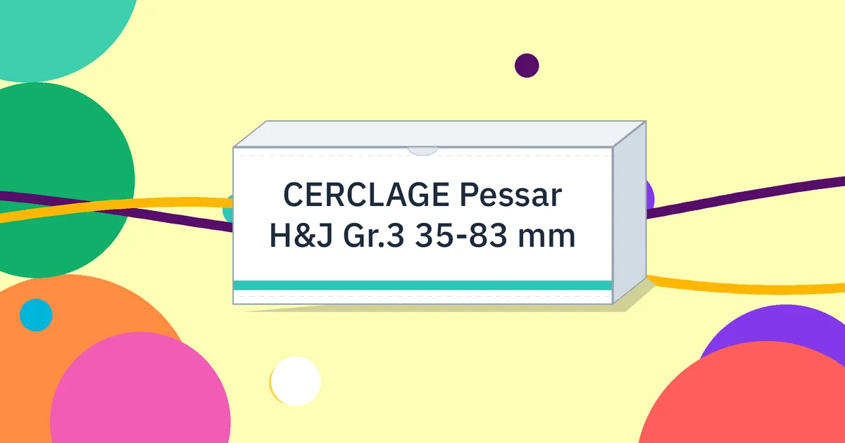 Symbolbild: Packung mit der Aufschrift CERCLAGE Pessar H&J Gr.3 35-83 mm (PZN 07731215) – Verfügbarkeit und Bezug in Apotheken in Frankfurt am Main