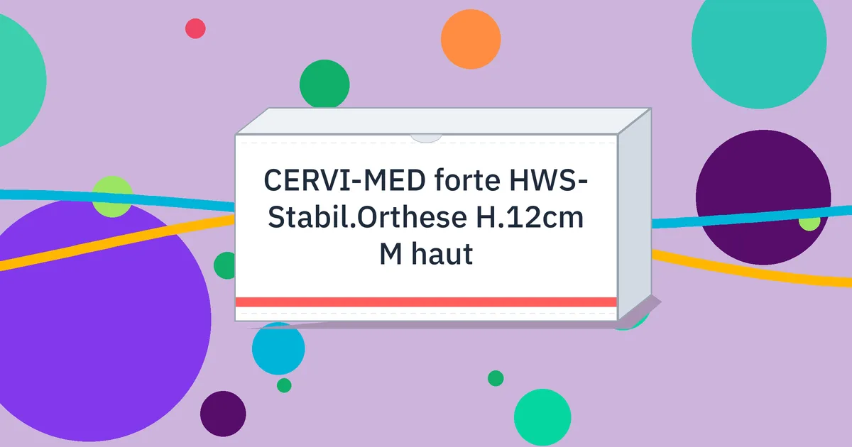 Symbolbild: Packung mit der Aufschrift CERVI-MED forte HWS-Stabil.Orthese H.12cm M haut (PZN 20309828) – Verfügbarkeit und Bezug in Apotheken in Frankfurt am Main