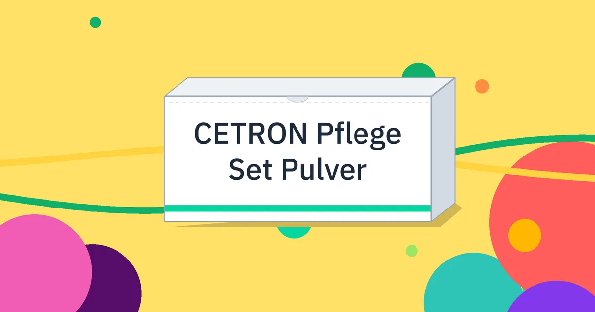 Symbolbild: Packung mit der Aufschrift CETRON Pflege Set Pulver (PZN 08914171) – Verfügbarkeit und Bezug in Apotheken in Frankfurt am Main