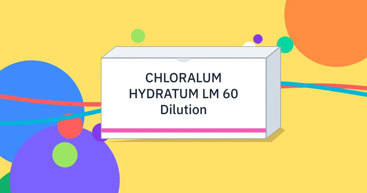 Symbolbild: Packung mit der Aufschrift CHLORALUM HYDRATUM LM 60 Dilution (PZN 13444336) – Verfügbarkeit und Bezug in Apotheken in Frankfurt am Main