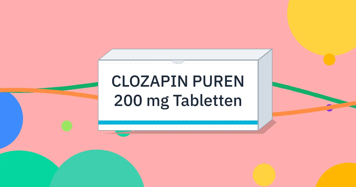 Symbolbild: Packung mit der Aufschrift CLOZAPIN PUREN 200 mg Tabletten (PZN 15237127) – Verfügbarkeit und Bezug in Apotheken in Frankfurt am Main