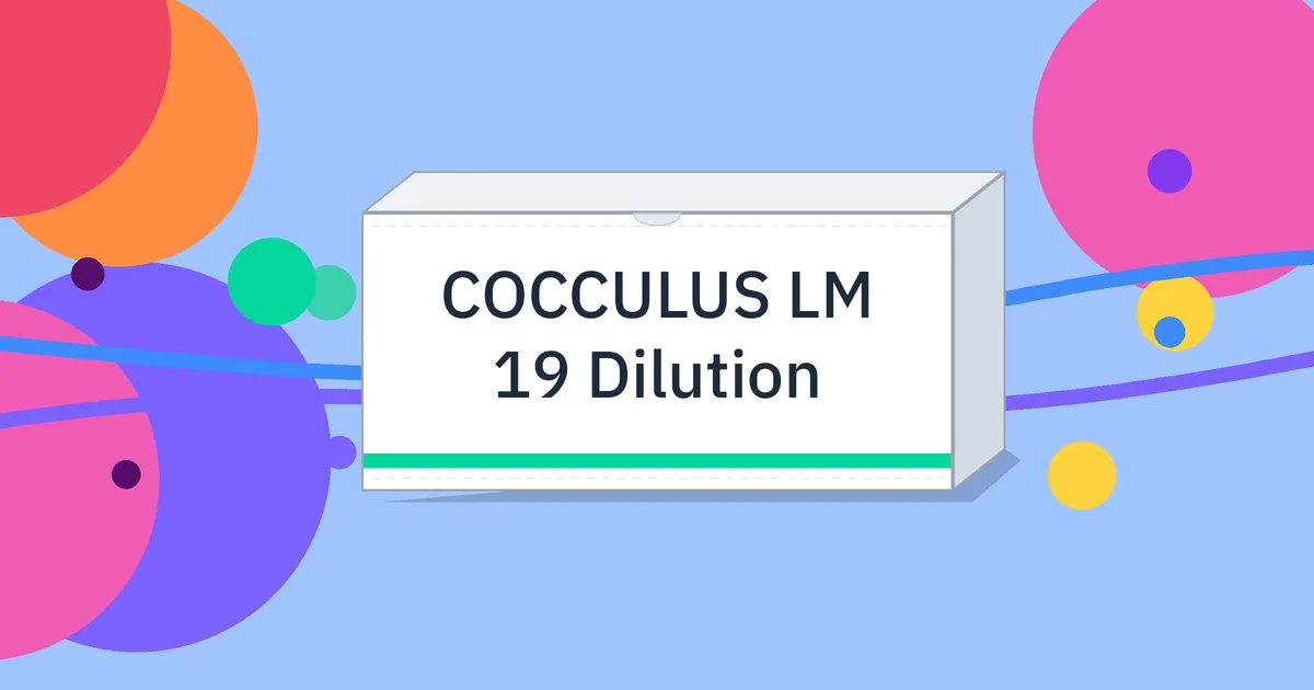 Symbolbild: Packung mit der Aufschrift COCCULUS LM 19 Dilution (PZN 12825036) – Verfügbarkeit und Bezug in Apotheken in Frankfurt am Main