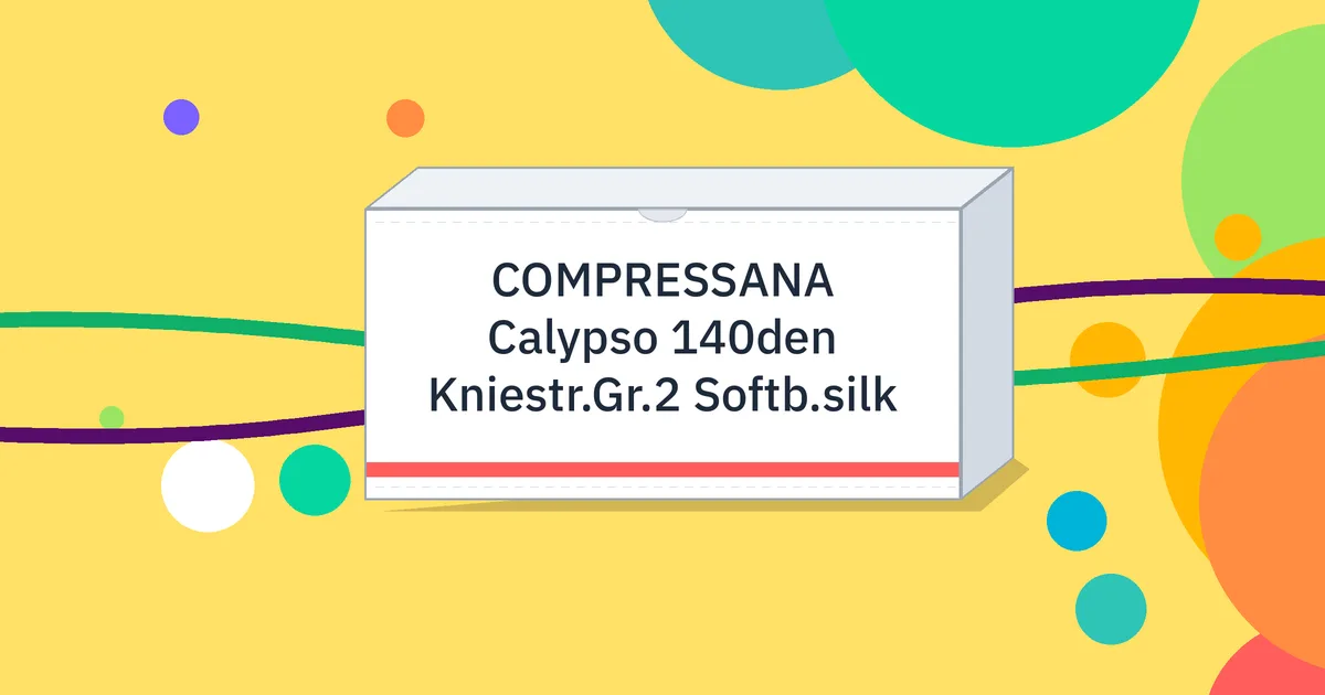 Symbolbild: Packung mit der Aufschrift COMPRESSANA Calypso 140den Kniestr.Gr.2 Softb.silk (PZN 09076499) – Verfügbarkeit und Bezug in Apotheken in Frankfurt am Main