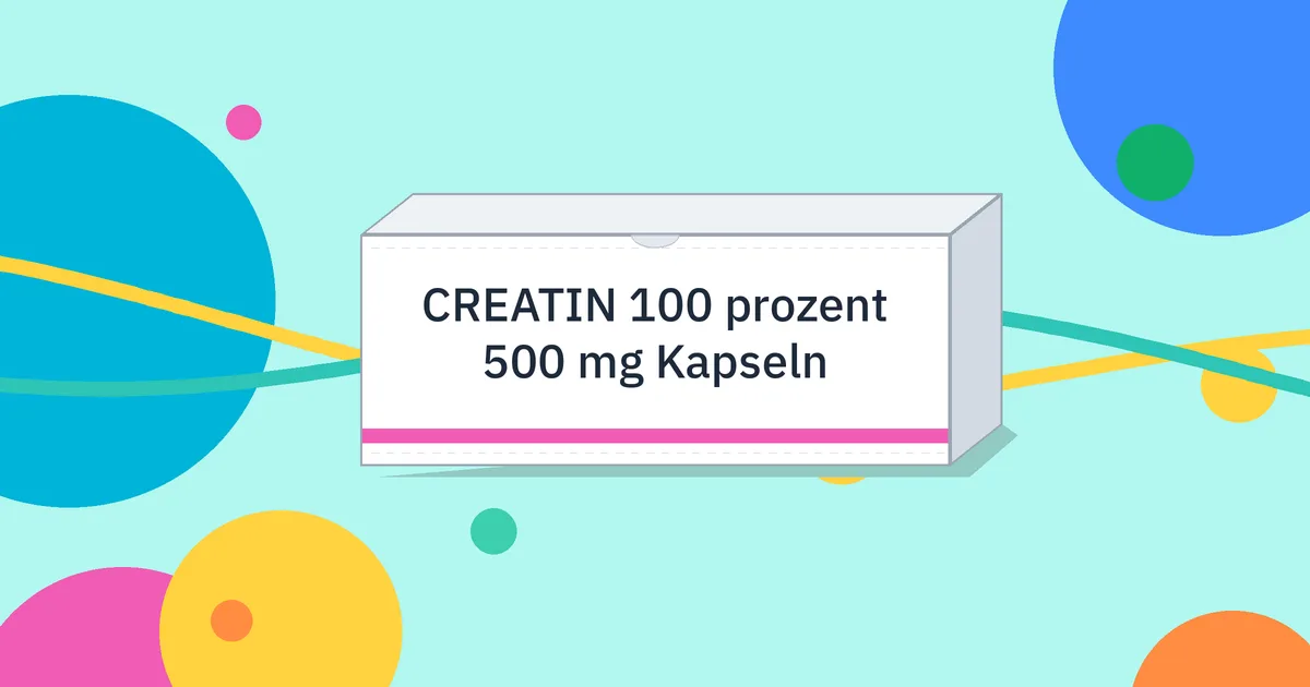 Symbolbild: Packung mit der Aufschrift CREATIN 100 prozent 500 mg Kapseln (PZN 07748902) – Verfügbarkeit und Bezug in Apotheken in Frankfurt am Main