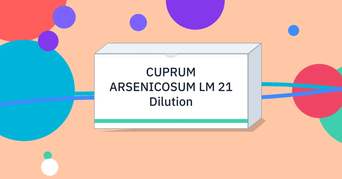 Symbolbild: Packung mit der Aufschrift CUPRUM ARSENICOSUM LM 21 Dilution (PZN 12837826) – Verfügbarkeit und Bezug in Apotheken in Frankfurt am Main