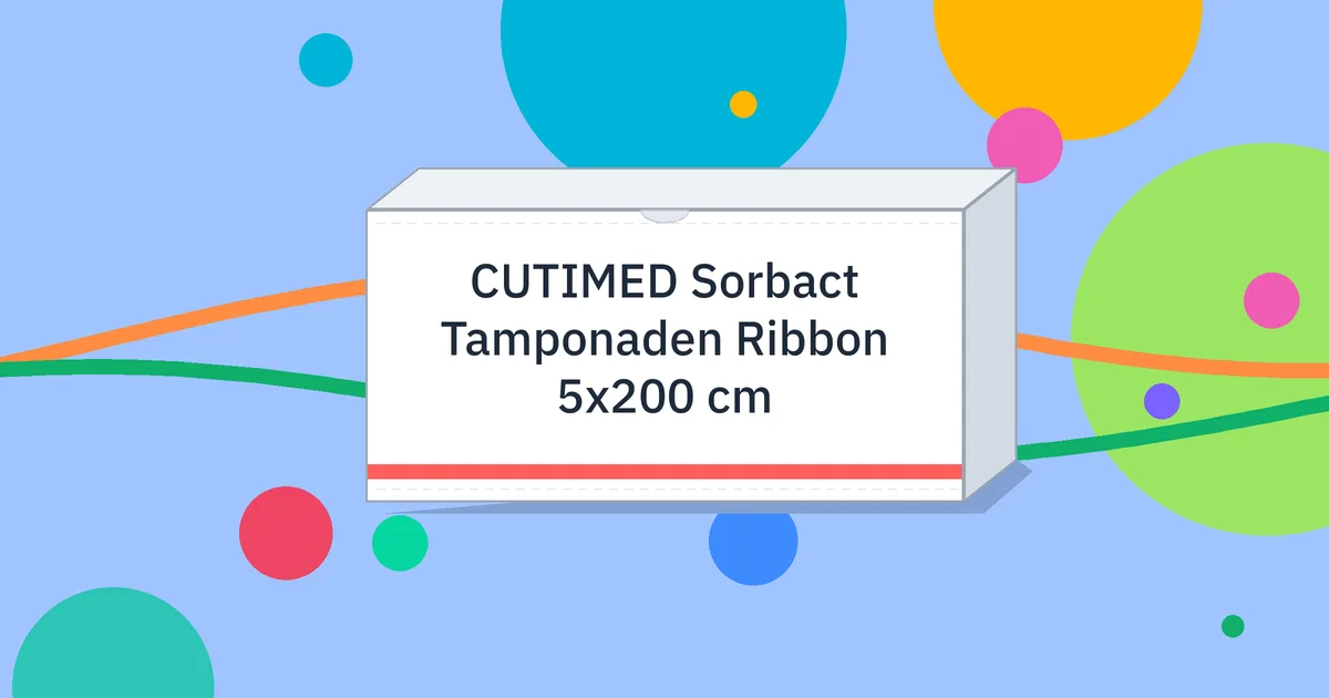Symbolbild: Packung mit der Aufschrift CUTIMED Sorbact Tamponaden Ribbon 5x200 cm (PZN 20846727) – Verfügbarkeit und Bezug in Apotheken in Frankfurt am Main