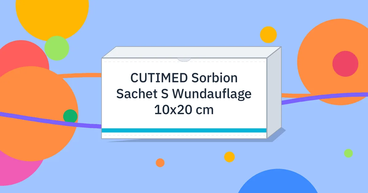 Symbolbild: Packung mit der Aufschrift CUTIMED Sorbion Sachet S Wundauflage 10x20 cm (PZN 11361416) – Verfügbarkeit und Bezug in Apotheken in Frankfurt am Main