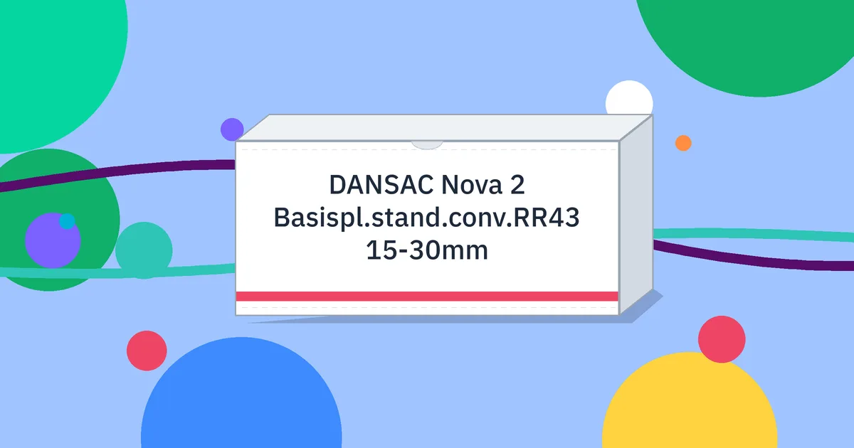 Symbolbild: Packung mit der Aufschrift DANSAC Nova 2 Basispl.stand.conv.RR43 15-30mm (PZN 02451853) – Verfügbarkeit und Bezug in Apotheken in Frankfurt am Main