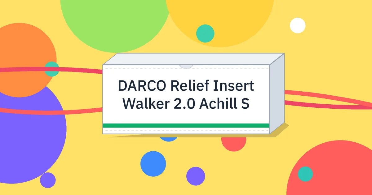 Symbolbild: Packung mit der Aufschrift DARCO Relief Insert Walker 2.0 Achill S (PZN 18322980) – Verfügbarkeit und Bezug in Apotheken in Frankfurt am Main
