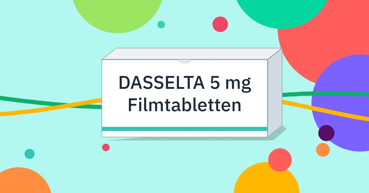 Symbolbild: Packung mit der Aufschrift DASSELTA 5 mg Filmtabletten (PZN 09435165) – Verfügbarkeit und Bezug in Apotheken in Frankfurt am Main