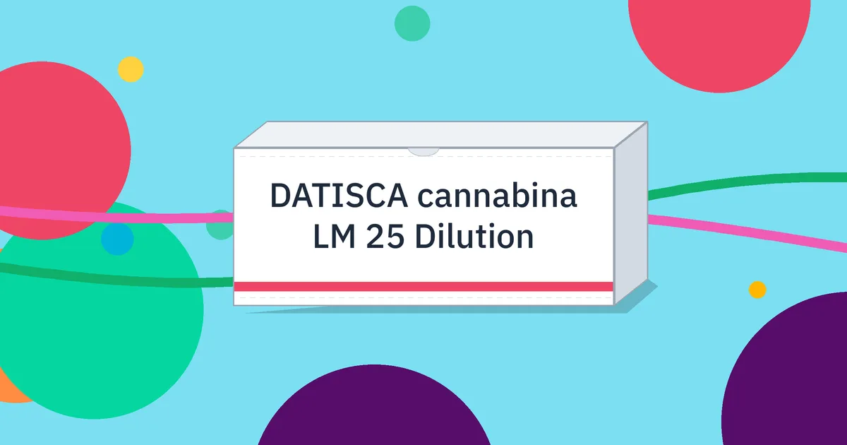 Symbolbild: Packung mit der Aufschrift DATISCA cannabina LM 25 Dilution (PZN 13462050) – Verfügbarkeit und Bezug in Apotheken in Frankfurt am Main