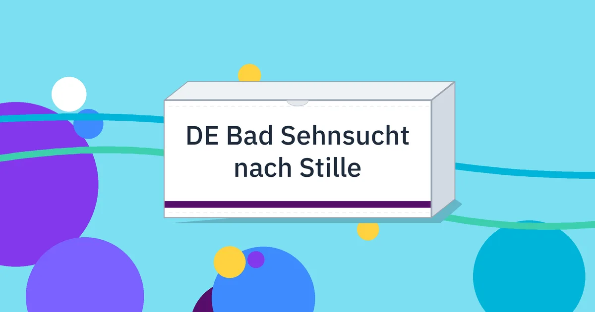 Symbolbild: Packung mit der Aufschrift DE Bad Sehnsucht nach Stille (PZN 20210739) – Verfügbarkeit und Bezug in Apotheken in Frankfurt am Main