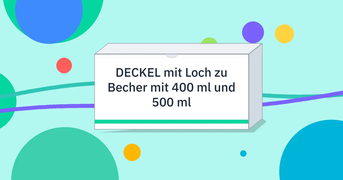 Symbolbild: Packung mit der Aufschrift DECKEL mit Loch zu Becher mit 400 ml und 500 ml (PZN 17876676) – Verfügbarkeit und Bezug in Apotheken in Frankfurt am Main