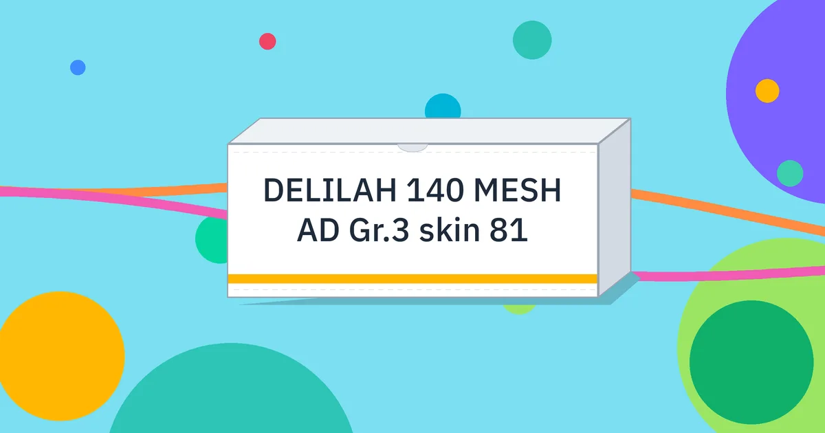 Symbolbild: Packung mit der Aufschrift DELILAH 140 MESH AD Gr.3 skin 81 (PZN 13849346) – Verfügbarkeit und Bezug in Apotheken in Frankfurt am Main