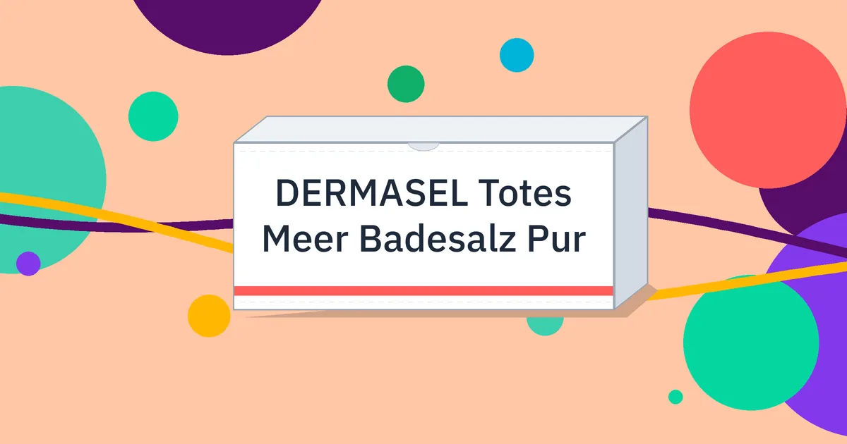 Symbolbild: Packung mit der Aufschrift DERMASEL Totes Meer Badesalz Pur (PZN 07588019) – Verfügbarkeit und Bezug in Apotheken in Frankfurt am Main