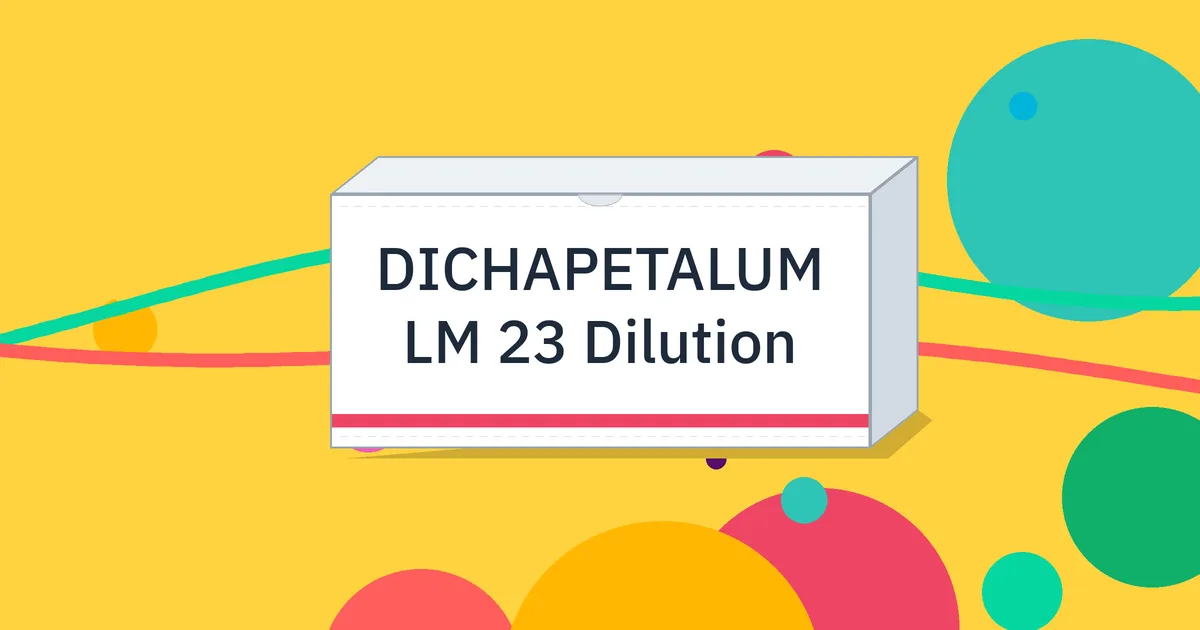Symbolbild: Packung mit der Aufschrift DICHAPETALUM LM 23 Dilution (PZN 13464379) – Verfügbarkeit und Bezug in Apotheken in Frankfurt am Main