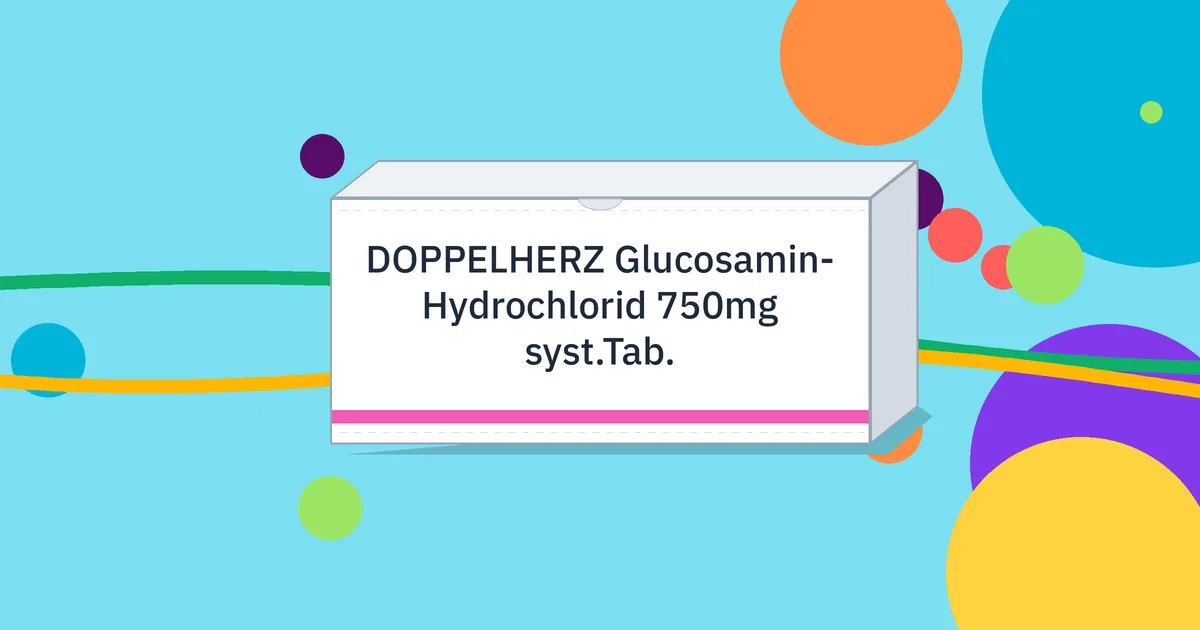 Symbolbild: Packung mit der Aufschrift DOPPELHERZ Glucosamin-Hydrochlorid 750mg syst.Tab. (PZN 04516338) – Verfügbarkeit und Bezug in Apotheken in Frankfurt am Main