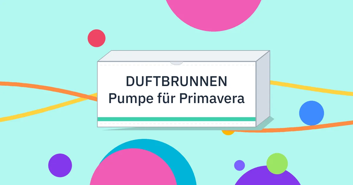 Symbolbild: Packung mit der Aufschrift DUFTBRUNNEN Pumpe für Primavera (PZN 18221813) – Verfügbarkeit und Bezug in Apotheken in Frankfurt am Main