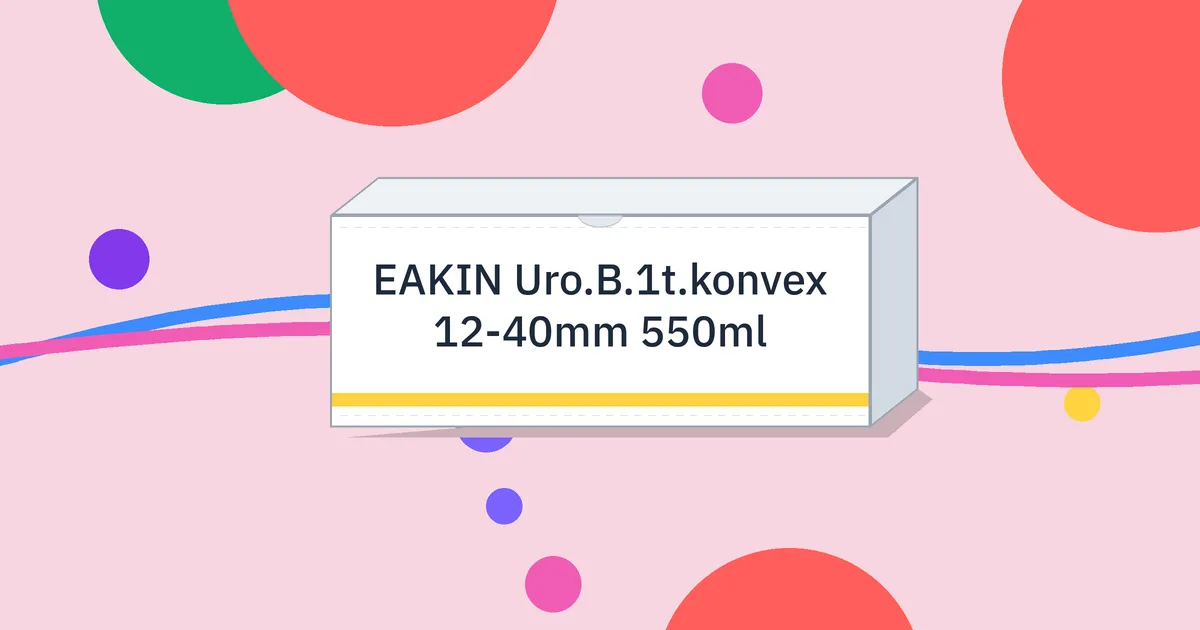 Symbolbild: Packung mit der Aufschrift EAKIN Uro.B.1t.konvex 12-40mm 550ml (PZN 01125198) – Verfügbarkeit und Bezug in Apotheken in Frankfurt am Main