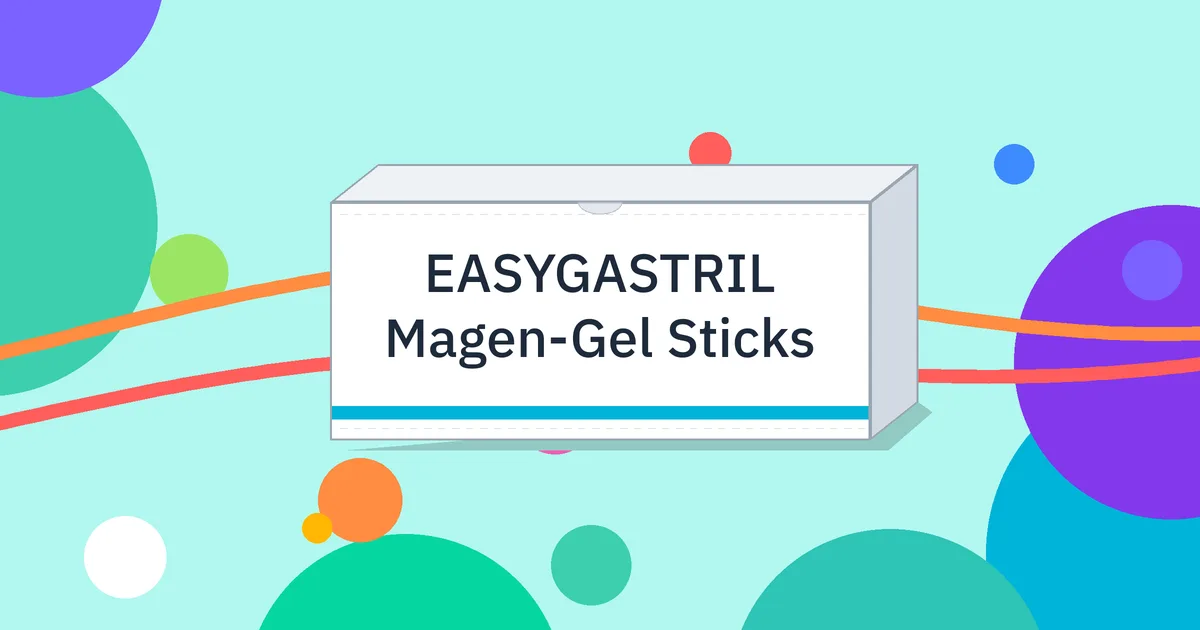 Symbolbild: Packung mit der Aufschrift EASYGASTRIL Magen-Gel Sticks (PZN 17454745) – Verfügbarkeit und Bezug in Apotheken in Frankfurt am Main