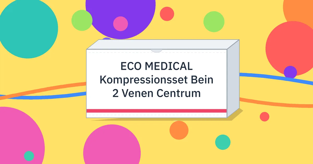 Symbolbild: Packung mit der Aufschrift ECO MEDICAL Kompressionsset Bein 2 Venen Centrum (PZN 19466356) – Verfügbarkeit und Bezug in Apotheken in Frankfurt am Main