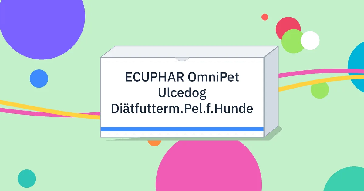 Symbolbild: Packung mit der Aufschrift ECUPHAR OmniPet Ulcedog Diätfutterm.Pel.f.Hunde (PZN 19445868) – Verfügbarkeit und Bezug in Apotheken in Frankfurt am Main
