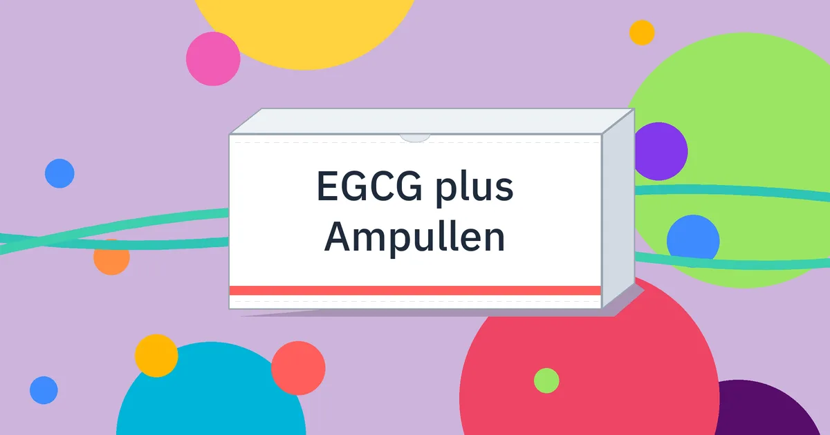 Symbolbild: Packung mit der Aufschrift EGCG plus Ampullen (PZN 12561979) – Verfügbarkeit und Bezug in Apotheken in Frankfurt am Main