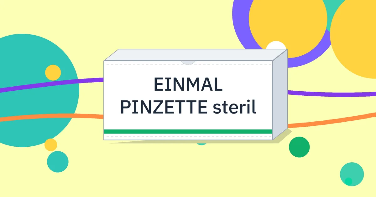 Symbolbild: Packung mit der Aufschrift EINMAL PINZETTE steril (PZN 05991573) – Verfügbarkeit und Bezug in Apotheken in Frankfurt am Main