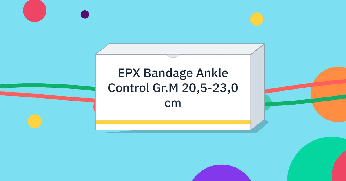 Symbolbild: Packung mit der Aufschrift EPX Bandage Ankle Control Gr.M 20,5-23,0 cm (PZN 08919783) – Verfügbarkeit und Bezug in Apotheken in Frankfurt am Main