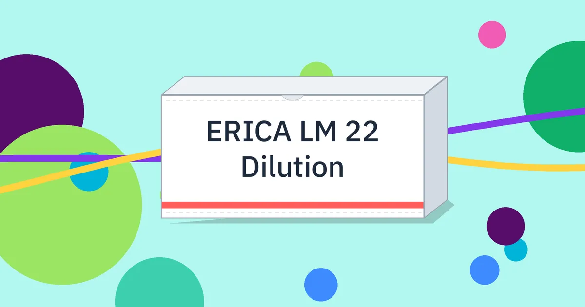 Symbolbild: Packung mit der Aufschrift ERICA LM 22 Dilution (PZN 13477784) – Verfügbarkeit und Bezug in Apotheken in Frankfurt am Main