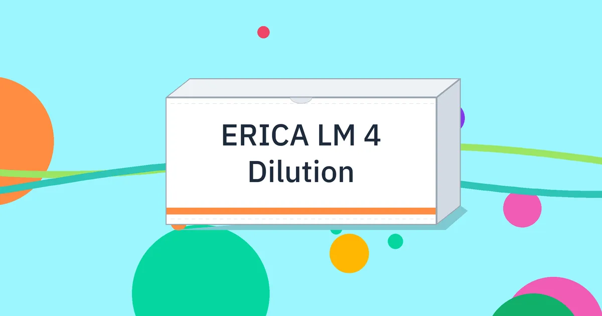 Symbolbild: Packung mit der Aufschrift ERICA LM 4 Dilution (PZN 13477560) – Verfügbarkeit und Bezug in Apotheken in Frankfurt am Main