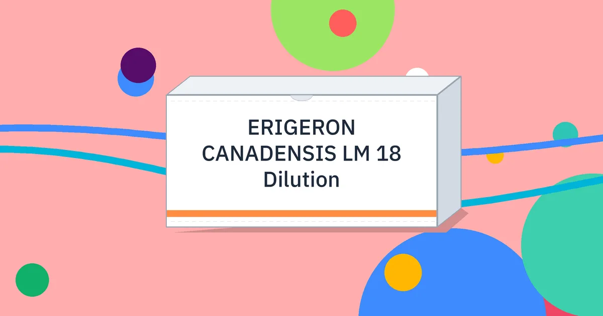 Symbolbild: Packung mit der Aufschrift ERIGERON CANADENSIS LM 18 Dilution (PZN 13478192) – Verfügbarkeit und Bezug in Apotheken in Frankfurt am Main