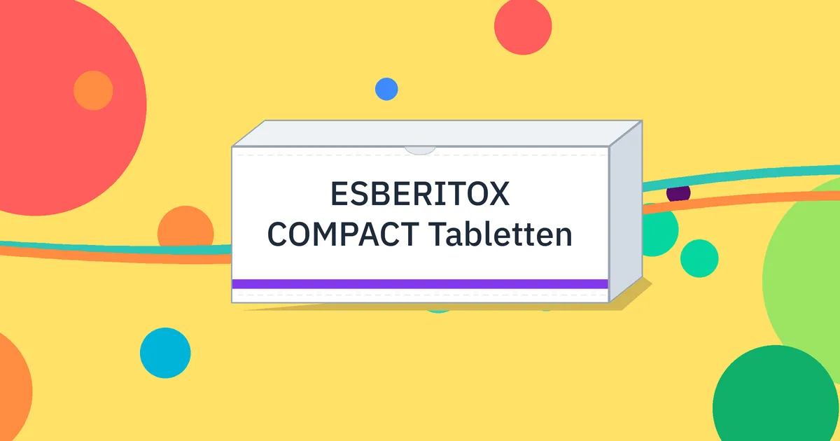 Symbolbild: Packung mit der Aufschrift ESBERITOX COMPACT Tabletten (PZN 10014368) – Verfügbarkeit und Bezug in Apotheken in Frankfurt am Main