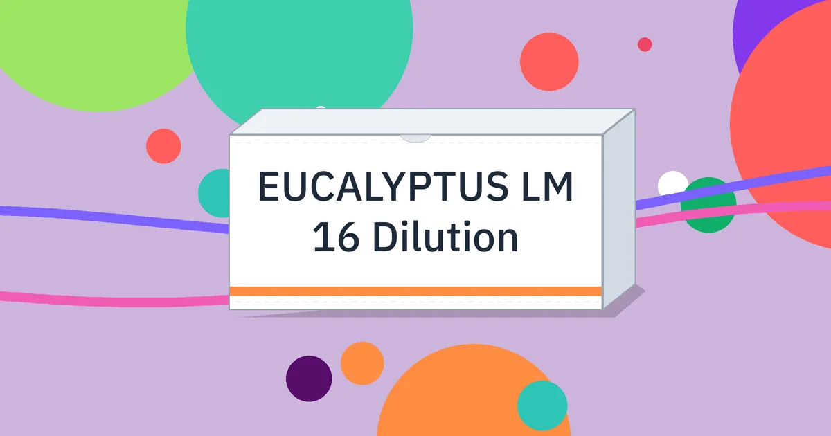 Symbolbild: Packung mit der Aufschrift EUCALYPTUS LM 16 Dilution (PZN 12845375) – Verfügbarkeit und Bezug in Apotheken in Frankfurt am Main