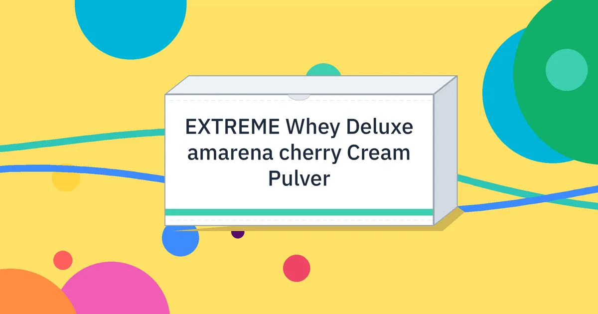 Symbolbild: Packung mit der Aufschrift EXTREME Whey Deluxe amarena cherry Cream Pulver (PZN 09209032) – Verfügbarkeit und Bezug in Apotheken in Frankfurt am Main