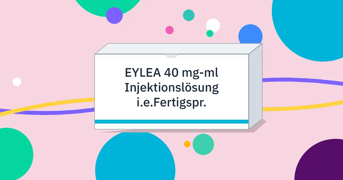 Symbolbild: Packung mit der Aufschrift EYLEA 40 mg-ml Injektionslösung i.e.Fertigspr. (PZN 19638432) – Verfügbarkeit und Bezug in Apotheken in Frankfurt am Main