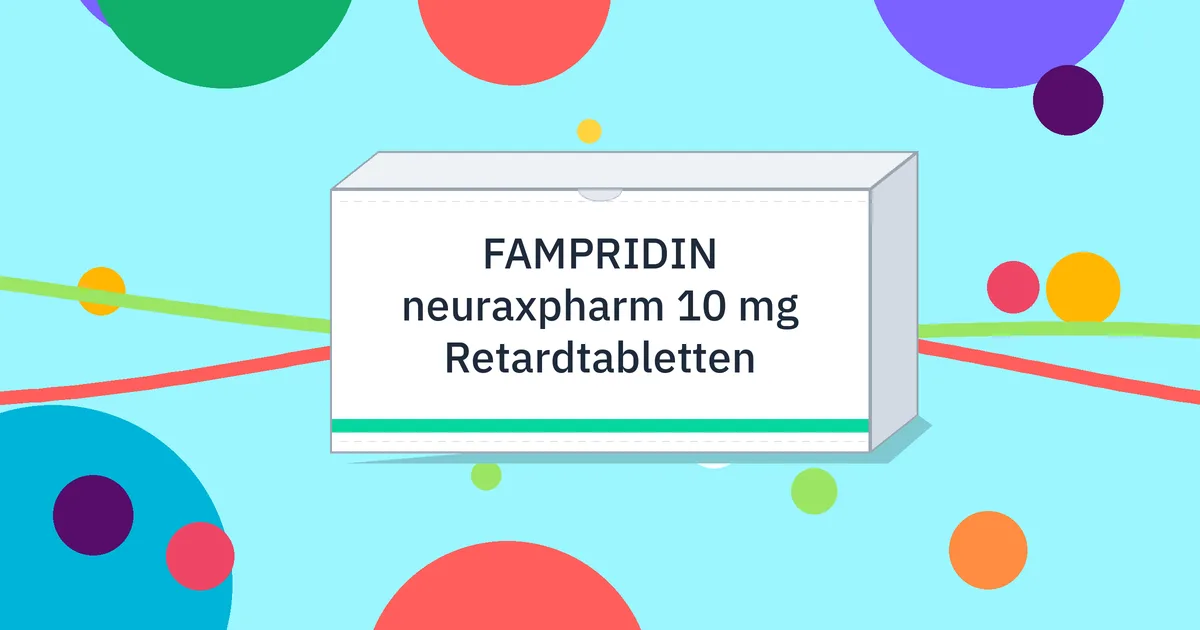 Symbolbild: Packung mit der Aufschrift FAMPRIDIN neuraxpharm 10 mg Retardtabletten (PZN 16737435) – Verfügbarkeit und Bezug in Apotheken in Frankfurt am Main