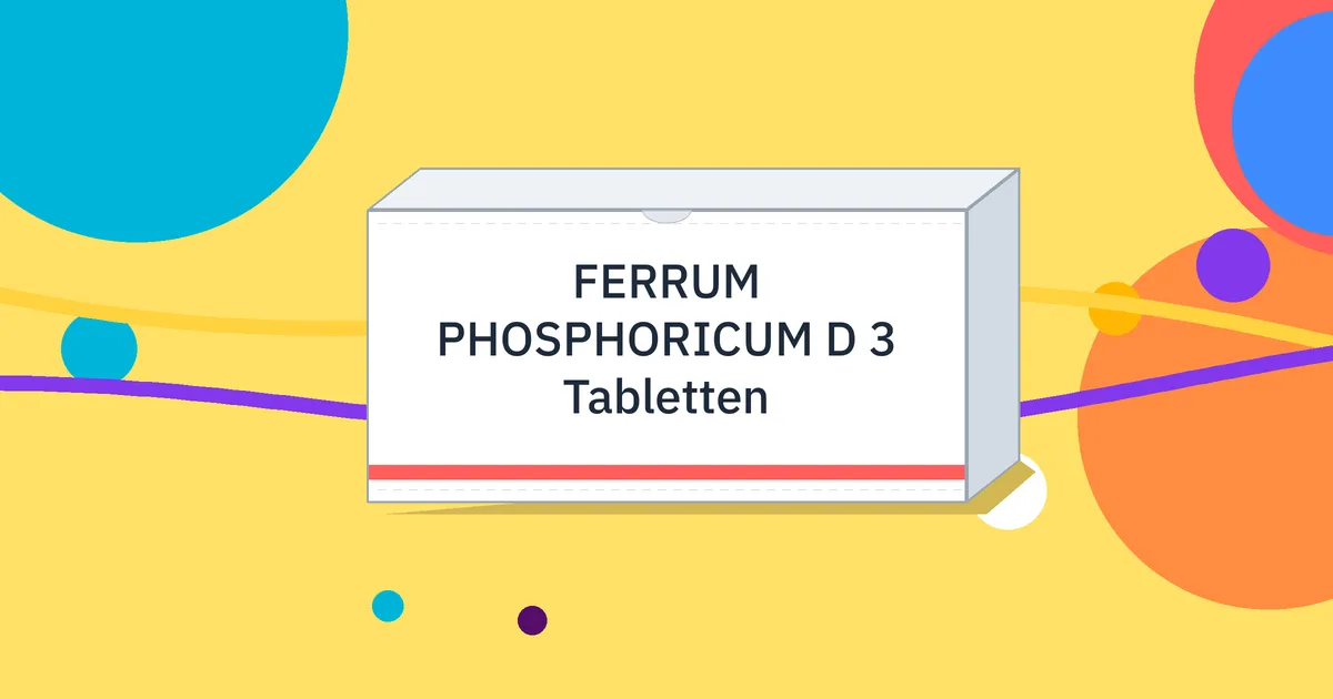 Symbolbild: Packung mit der Aufschrift FERRUM PHOSPHORICUM D 3 Tabletten (PZN 01770817) – Verfügbarkeit und Bezug in Apotheken in Frankfurt am Main